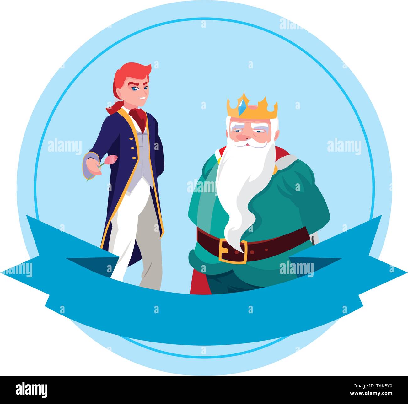 prince charming with king characters vector illustration design Stock ...