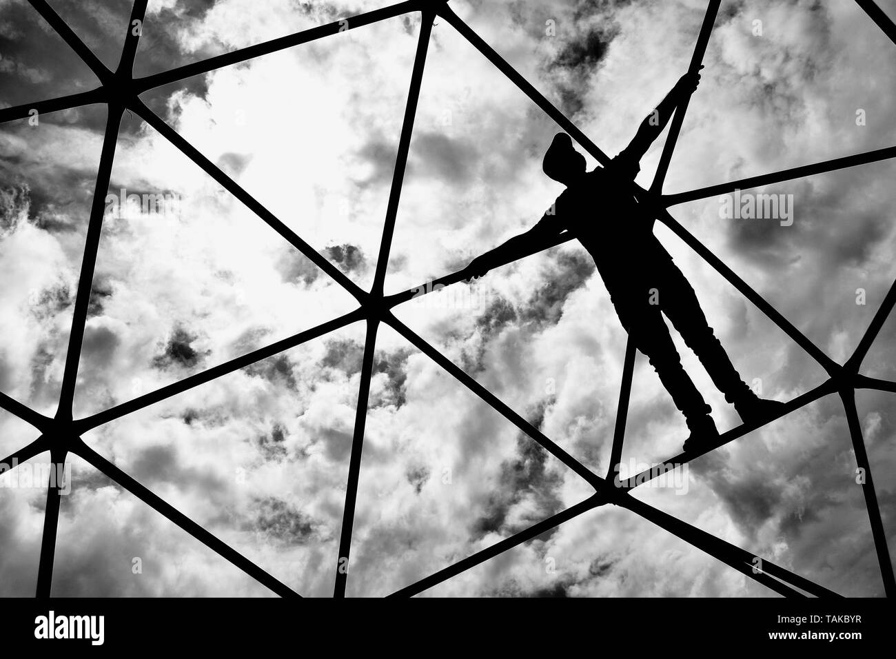 Equilibrium concept. Black and white image Stock Photo - Alamy