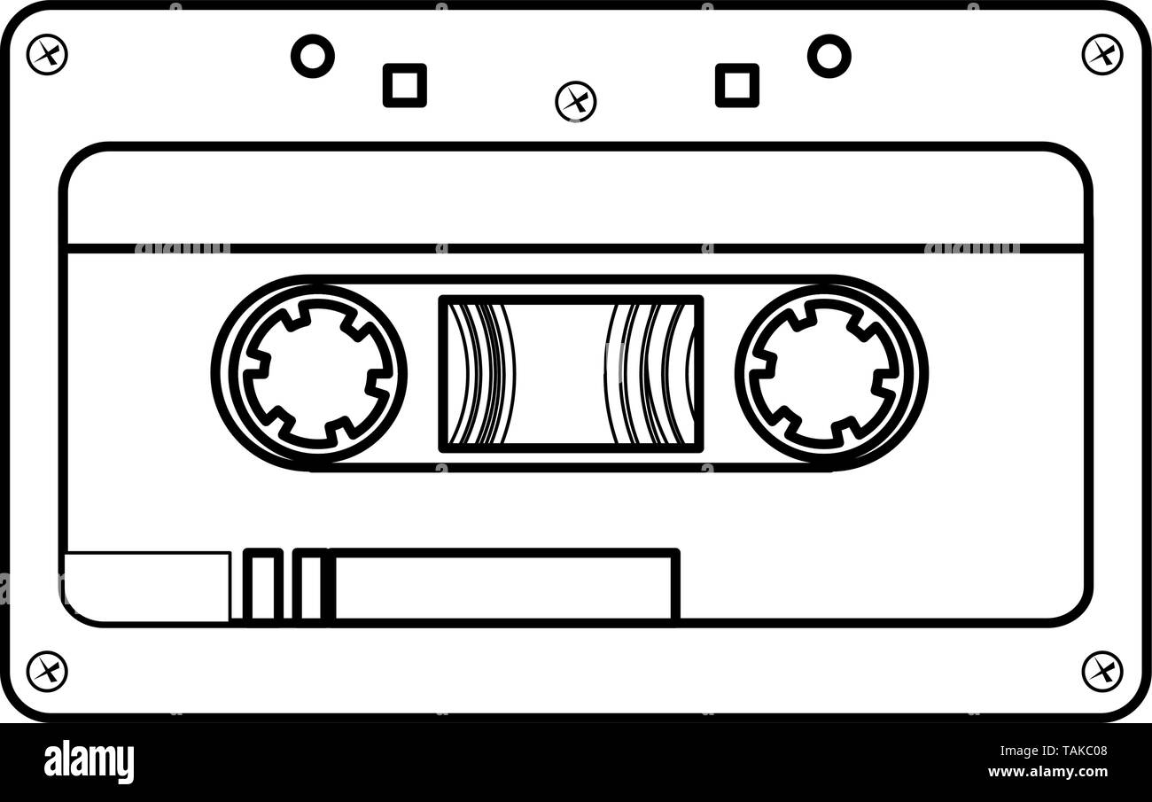 cassette tape music retro 80s style white background vector ...