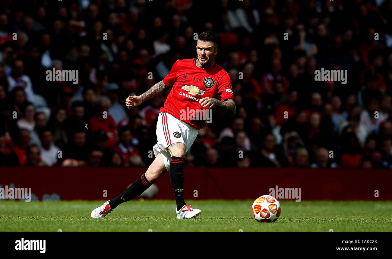 Manchester United Legends player David Beckham in action during the ...