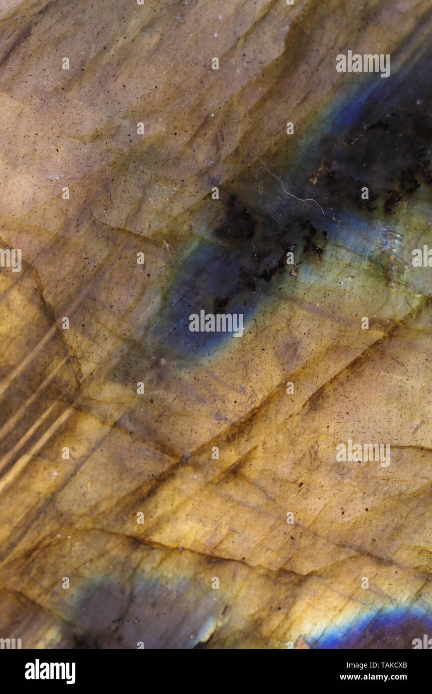 Colourful Natural Background of a Labradorite Crystal Displaying ...