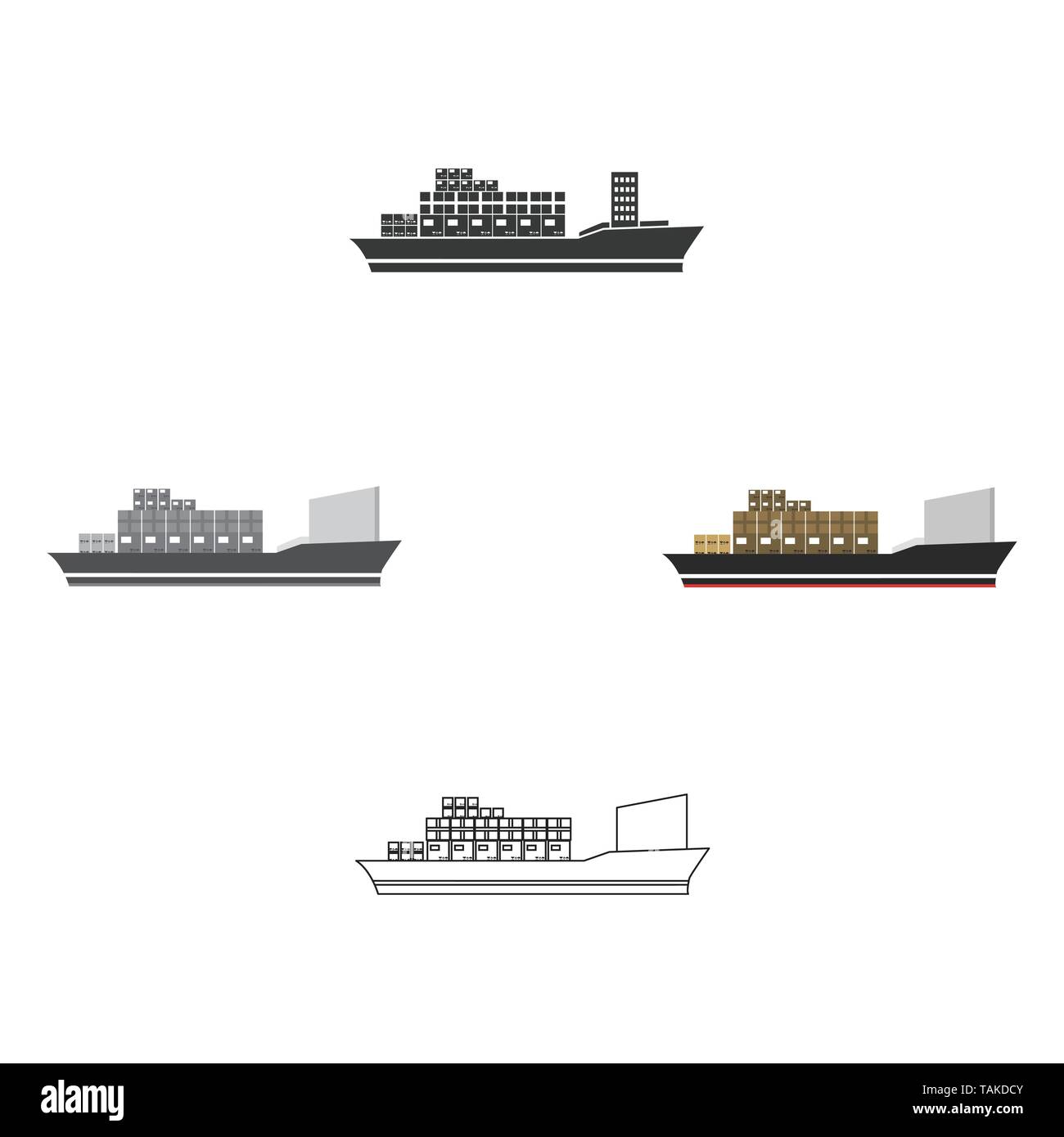 Cargo ship icon of vector illustration for web and mobile design Stock ...