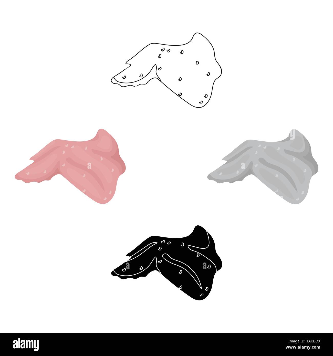 Chicken wing icon in cartoon,black style isolated on white background ...