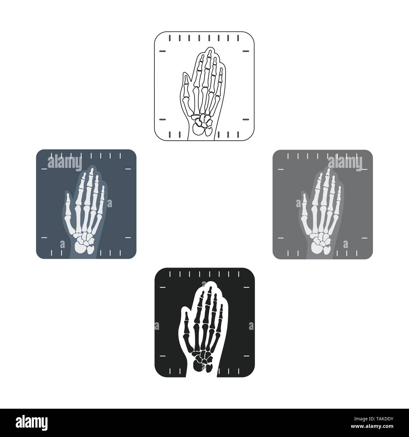 X-ray hand icon cartoon,black. Single medicine icon from the big ...