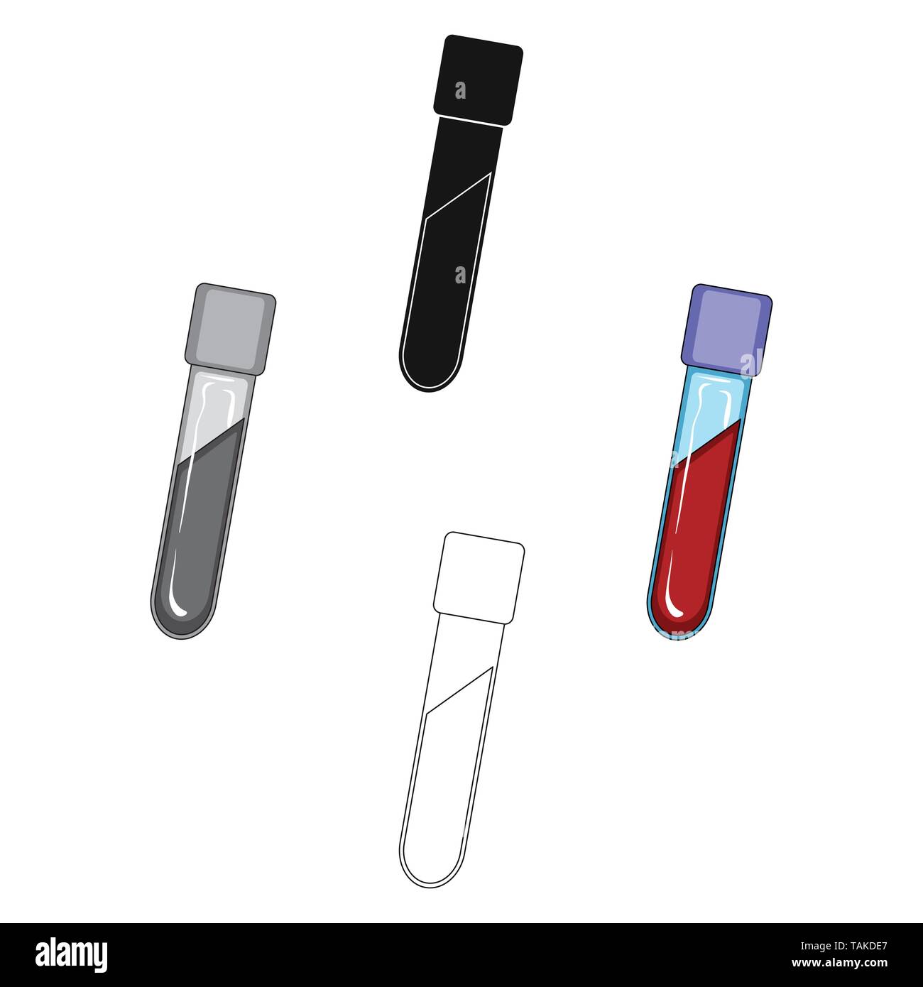 Vial with blood.Medicine single icon in cartoon,black style vector ...