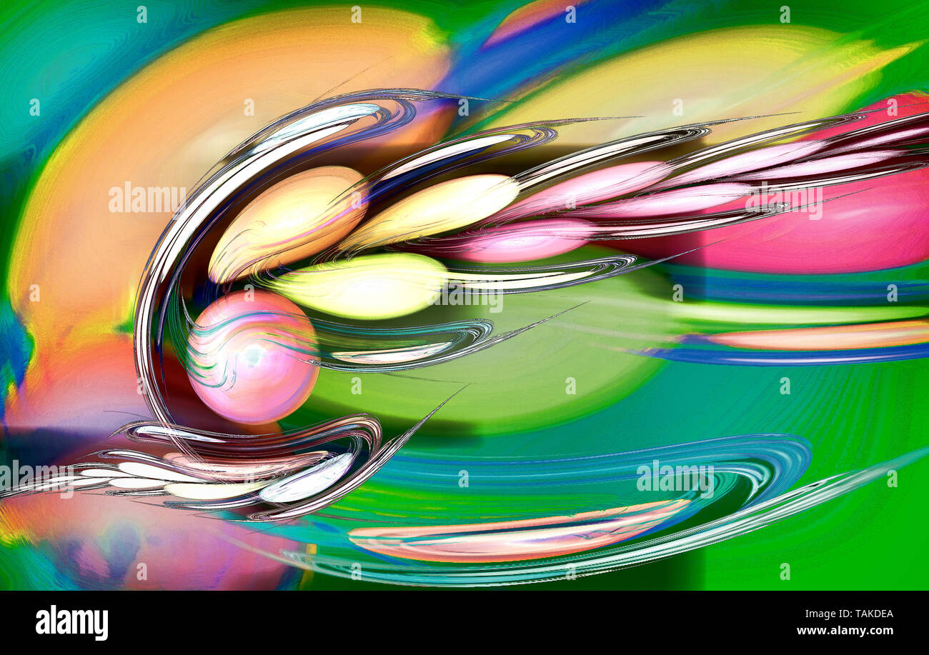Abstract image with fancy pattern of bright colors in art Nouveau style ...