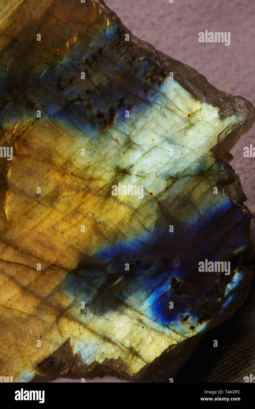 Colourful Natural Background of a Labradorite Crystal Displaying ...