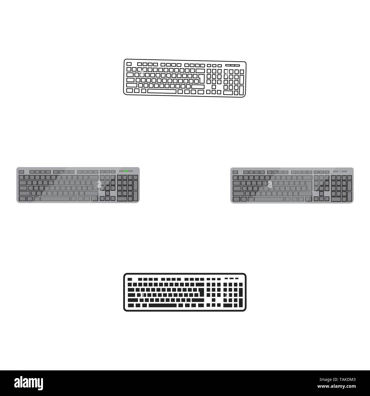 Keyboard icon in cartoon,black style isolated on white background ...