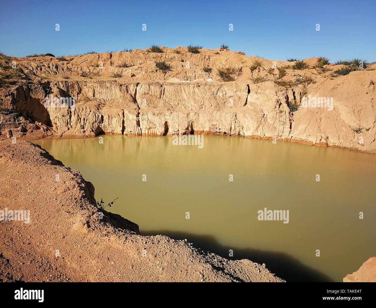 Small water lake at semi precious gems mostly sapphire mine at Ilakaka ...