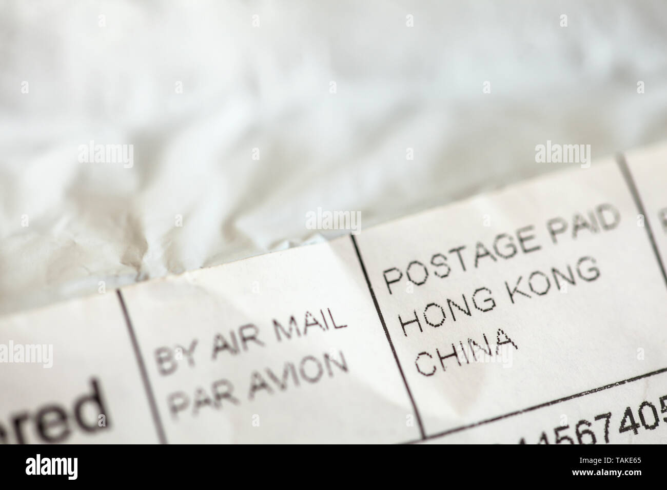 Detail photo - address on package envelope of stuff ordered from ...