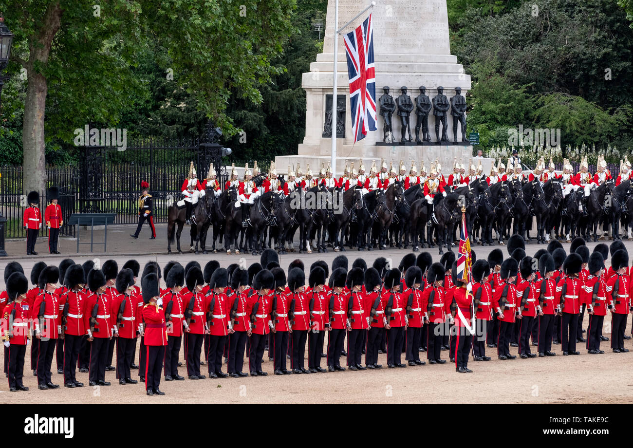 Soldiers at the Trooping the Colour military parade in London UK, in ...