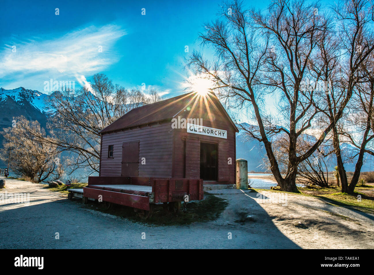 Historic old building at Glenorchy Queenstown New Zealand Stock Photo ...