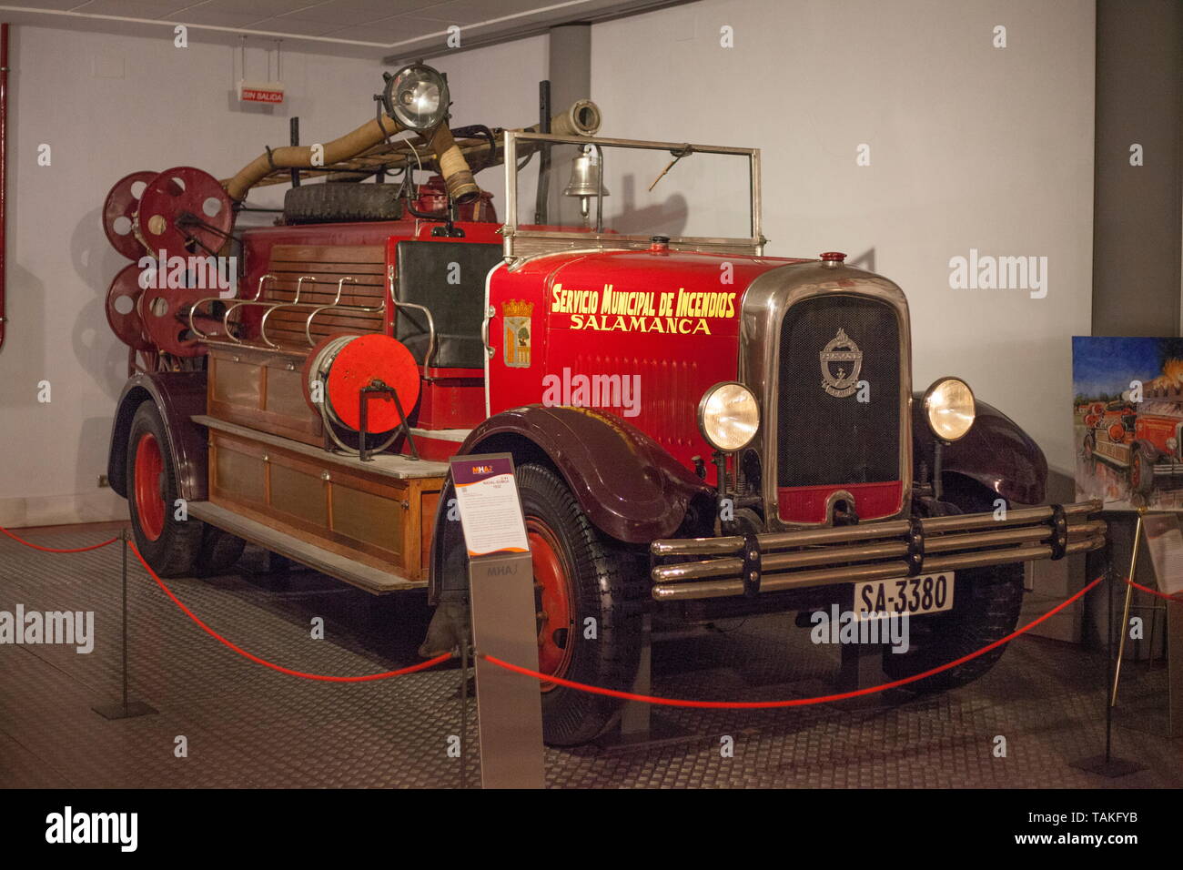 Naval-Somua fire engine 1930 Oldtimer Car in the Museum of the histrory ...