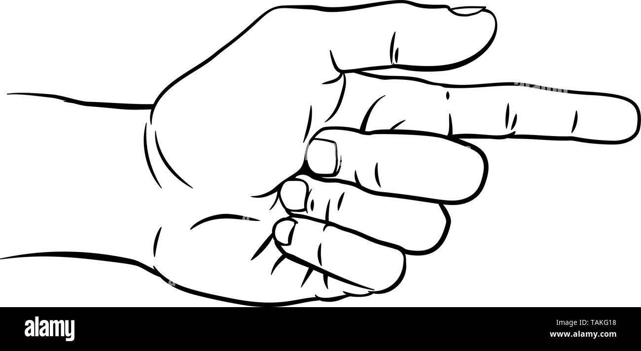 Hand Pointing Direction Finger Engraving Woodcut Stock Vector Image ...