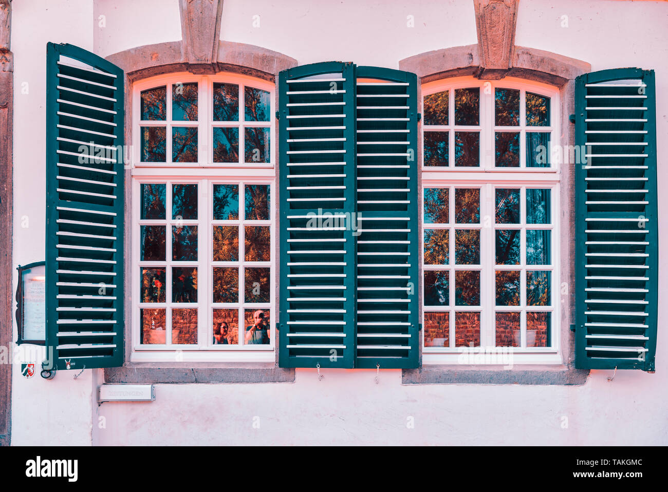 Window of medieval timbered house in Zons Stock Photo - Alamy