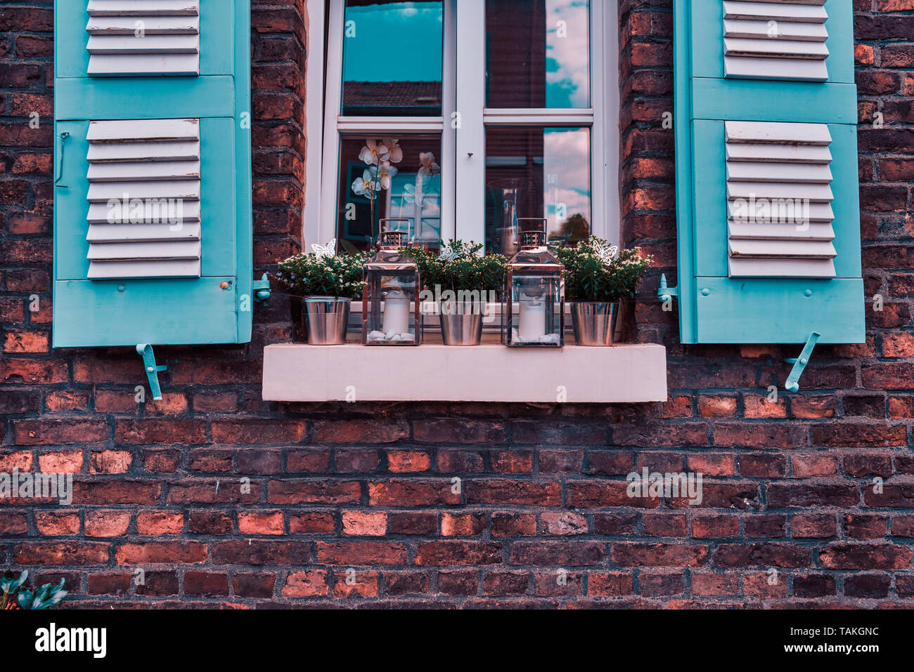 Window of medieval timbered house in Zons Stock Photo - Alamy