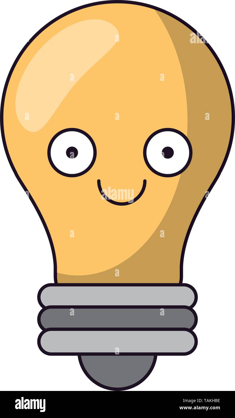 Bulb light cute cartoon vector illustration Stock Vector Image & Art ...