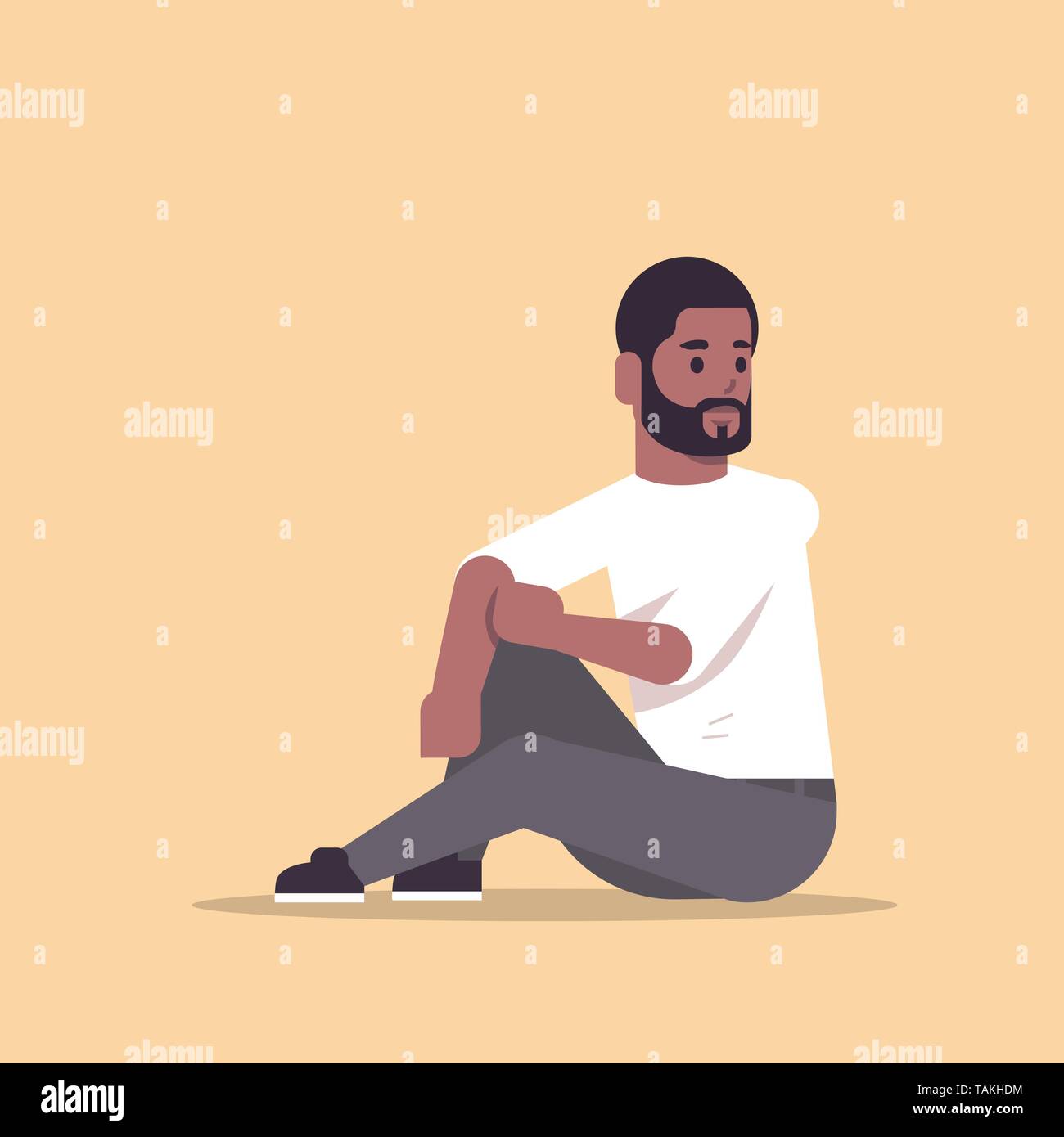 businessman in formal wear sitting pose smiling male cartoon character ...