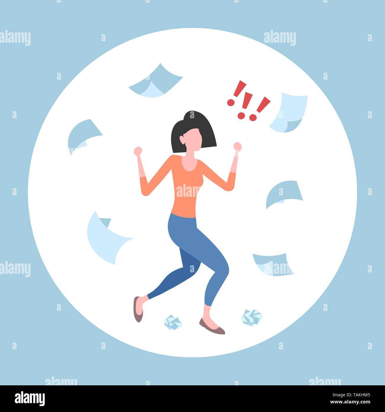 Cartoon Throwing Papers