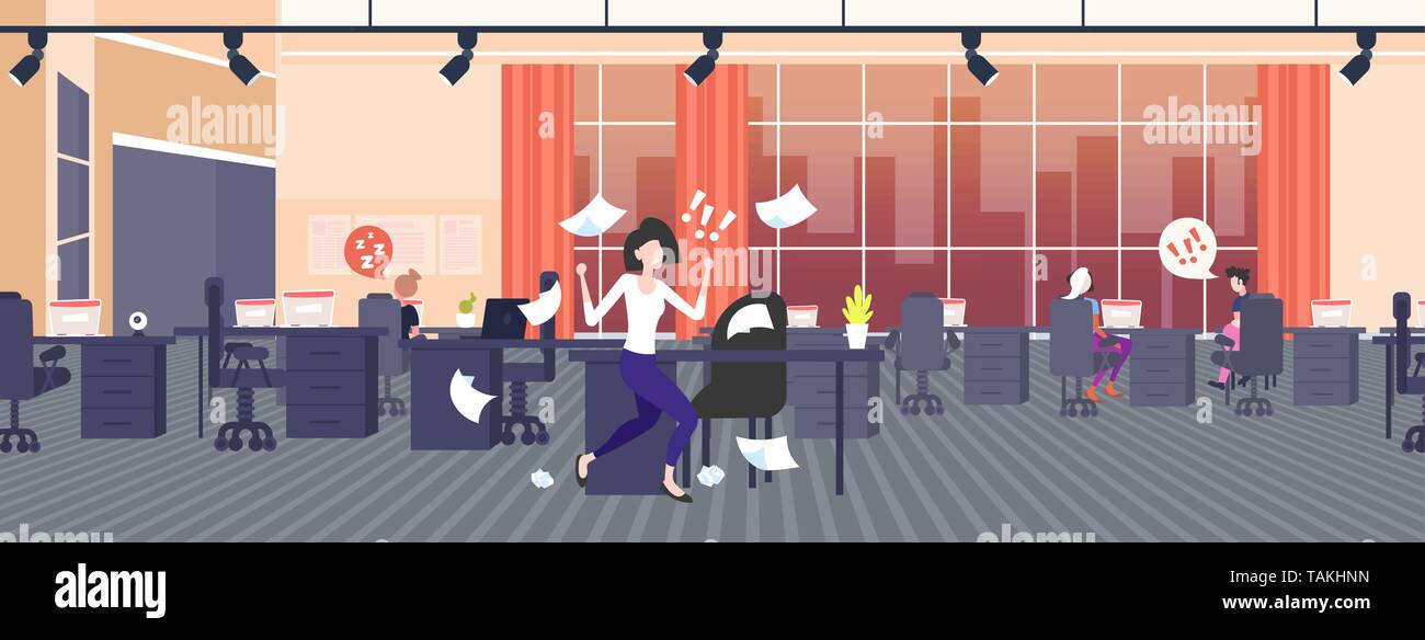 Woman screaming at coworker Stock Vector Images - Alamy