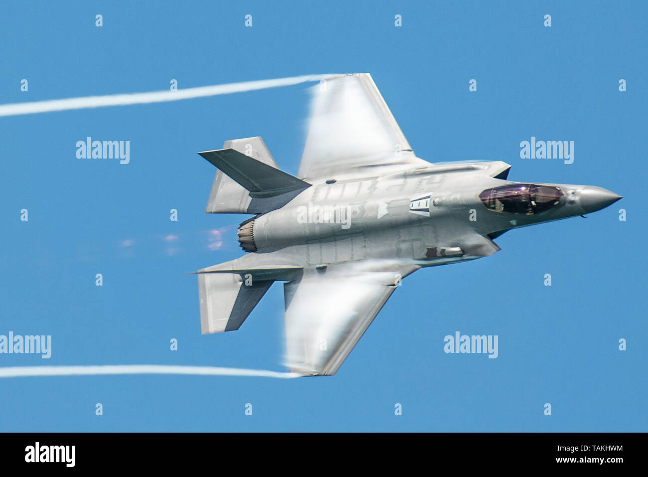 A U.S. Air Force F-35A Lightning II stealth fighter aircraft flown by Capt. Andrew Dojo Olson ...