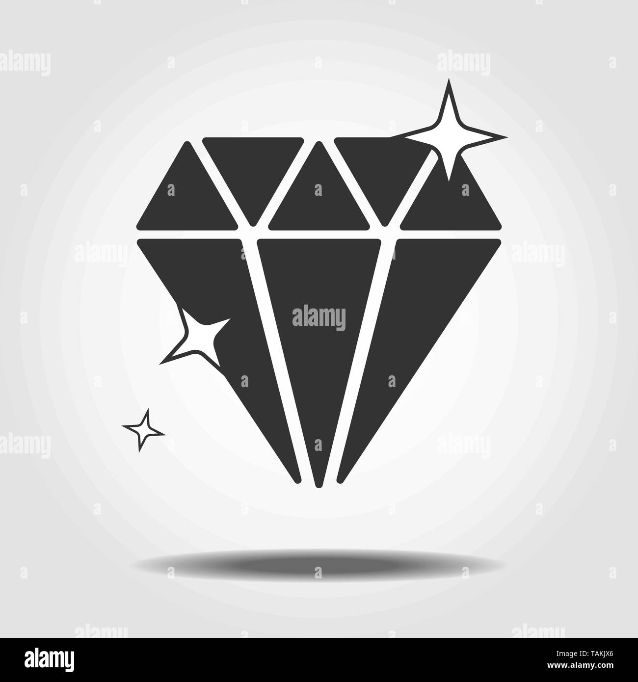 Isolated mineralogy icon symbol on clean background. Vector diamond ...