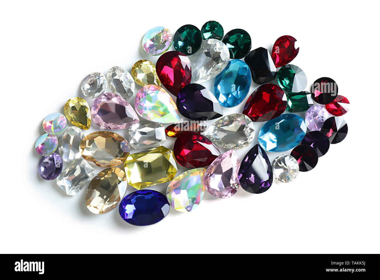 Precious stones for jewellery on white background Stock Photo - Alamy