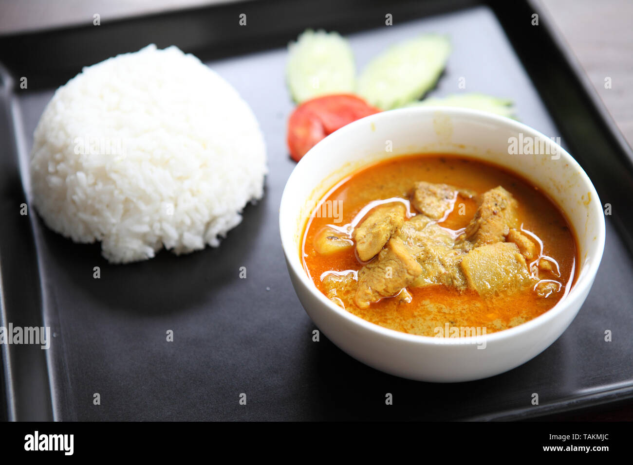 Thai food mussaman curry with rice Stock Photo - Alamy