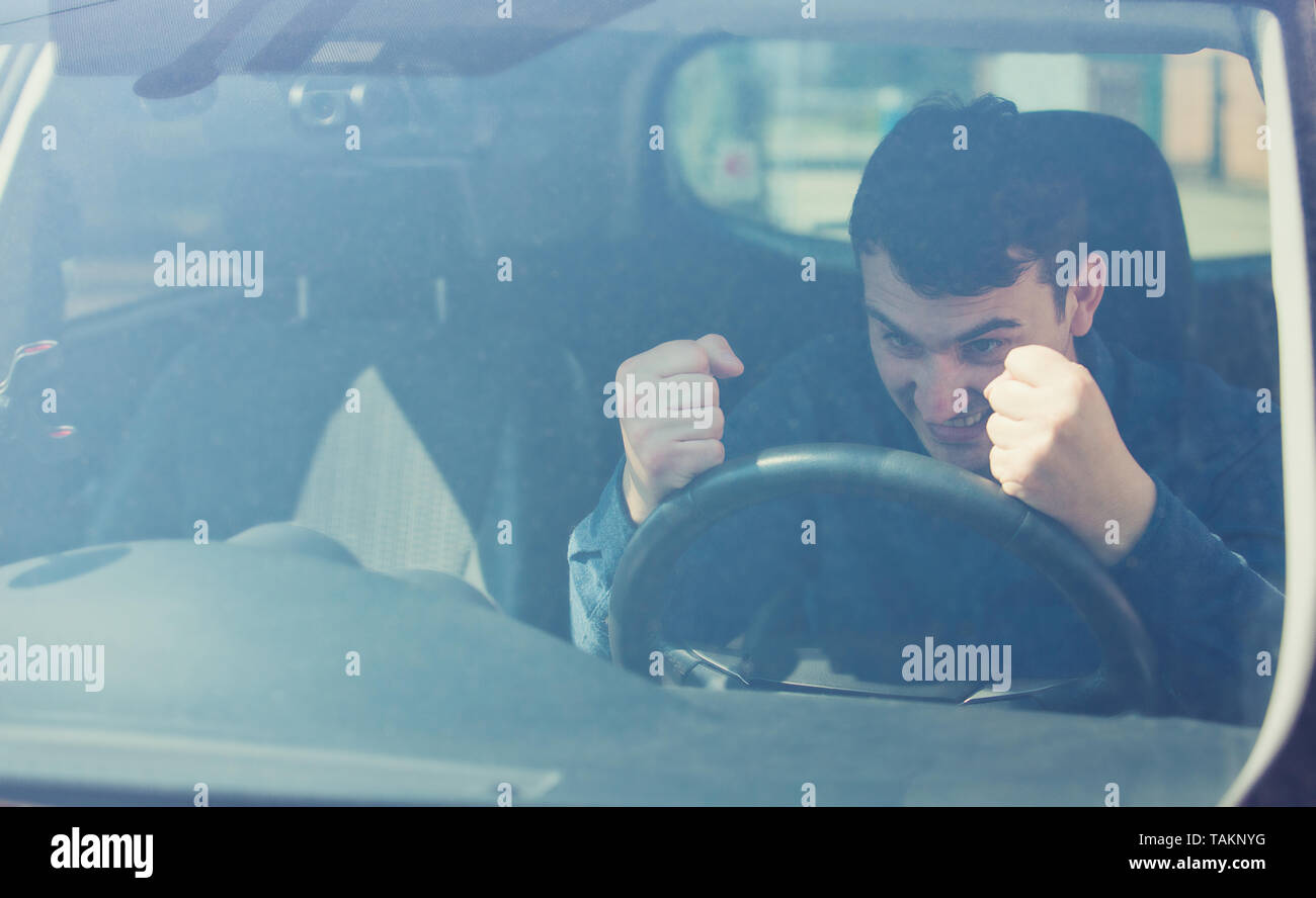 Angry man traffic jam hi-res stock photography and images - Alamy