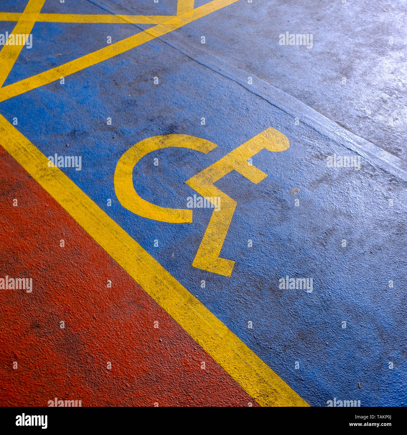 Painted Disabled Council Car Parking Space For Use By Drivers With ...