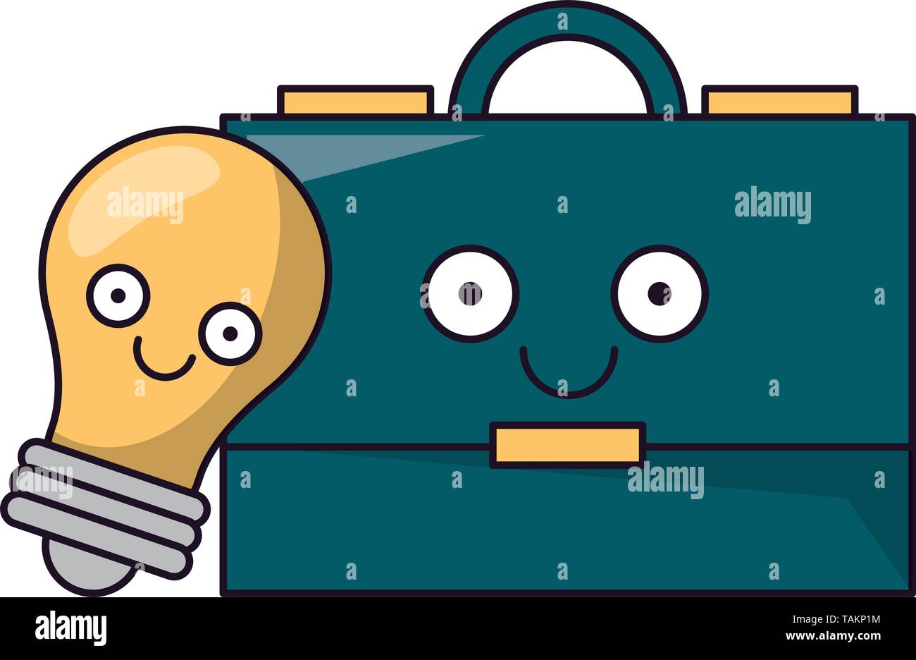 Business briefcase and bulb light vector illustration Stock Vector ...