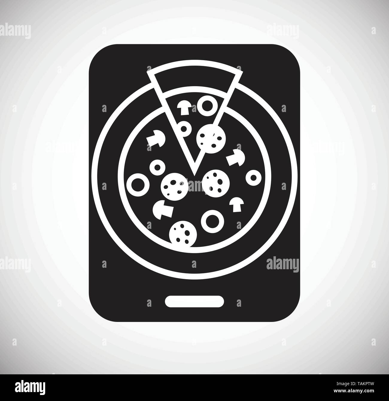 Pizza related icon on background for graphic and web design. Simple ...