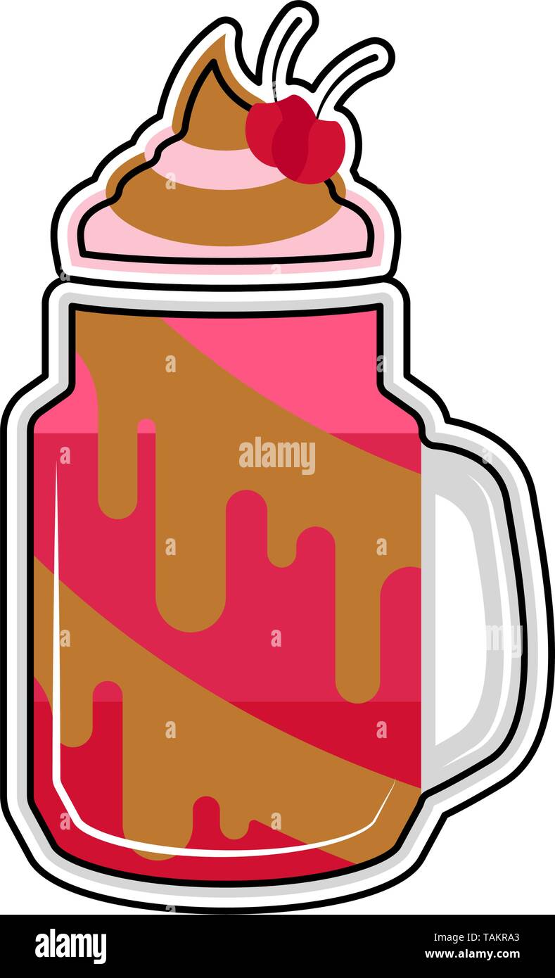 Isolated colored cherry frappe icon on white background - Vector Stock ...