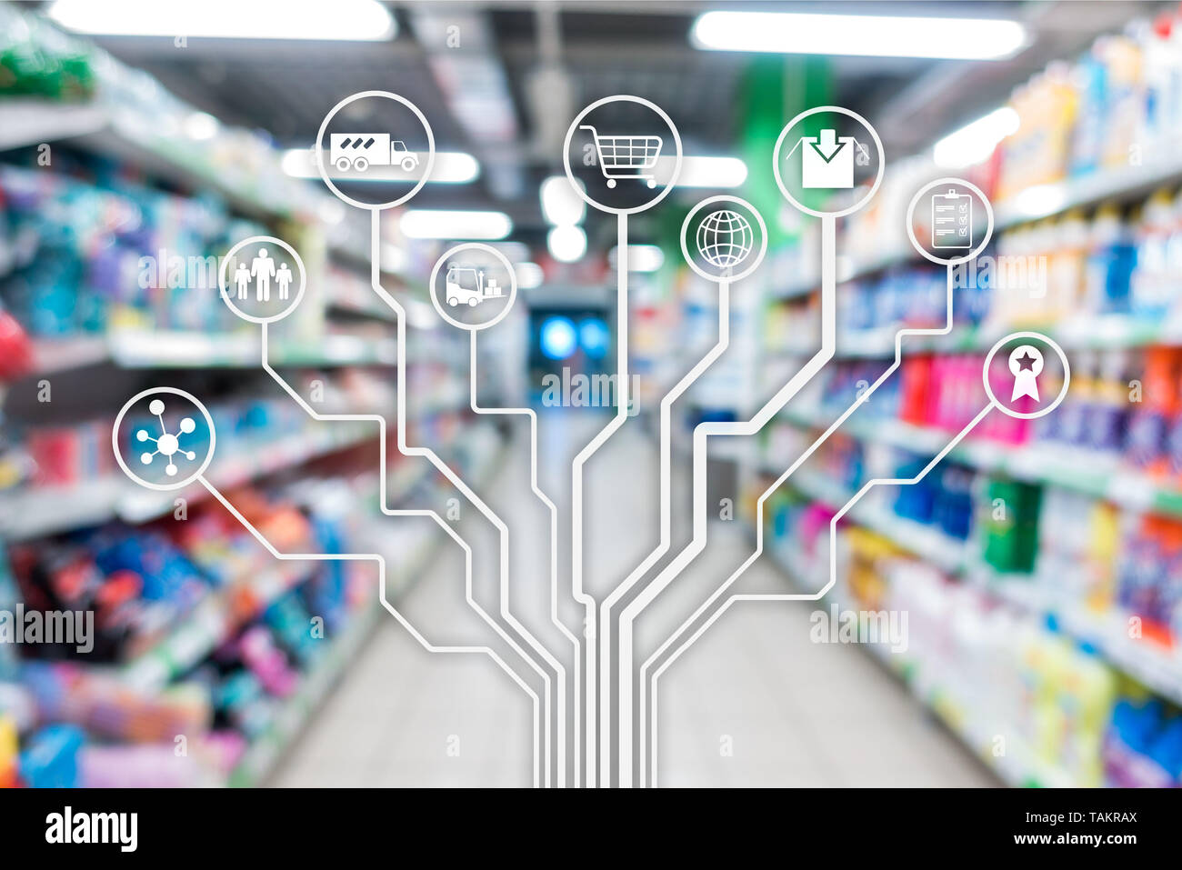 Retail concept marketing channels E-commerce Shopping automation on ...