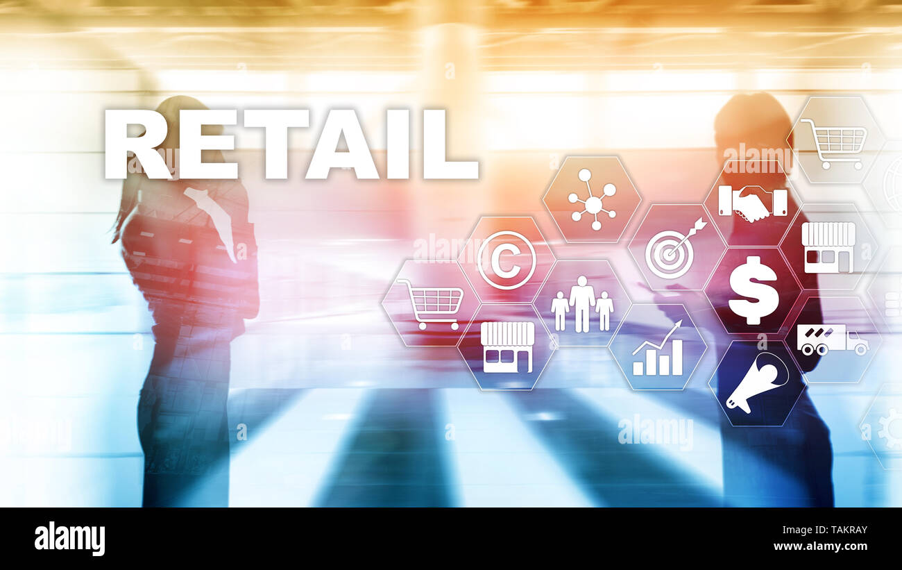 Retail Technology Communication Shopping Virtual Screen Concept ...