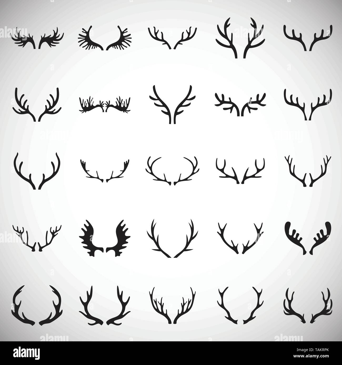 Animal Horns icons set on white background for graphic and web design ...