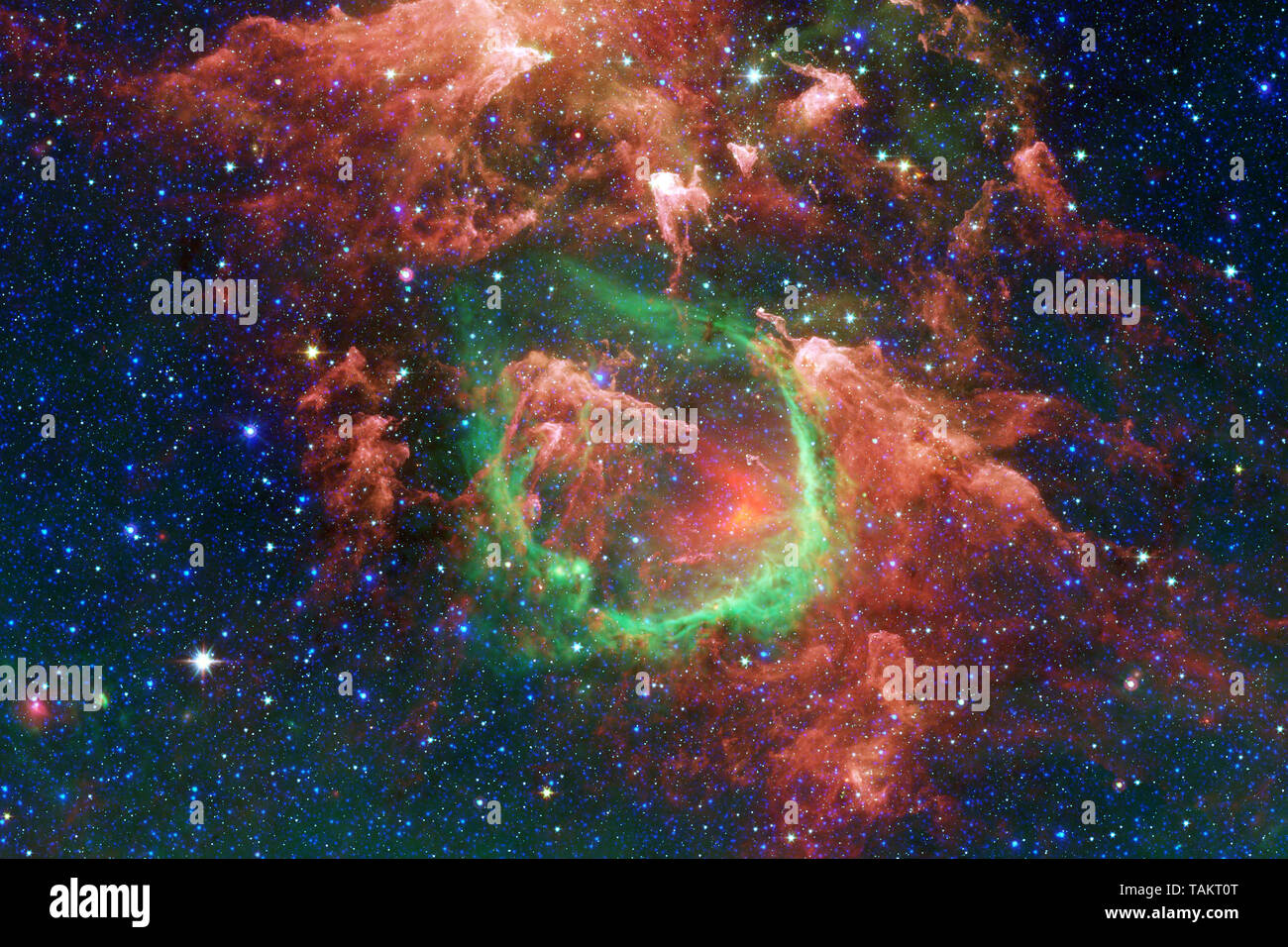 Cosmic landscape, colorful science fiction wallpaper with endless outer ...