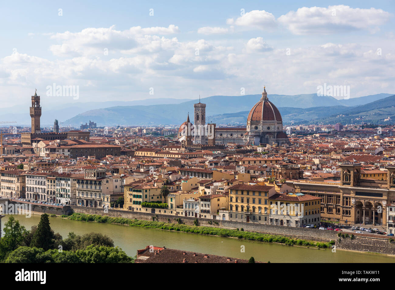 View over Florence showing main attractions Stock Photo - Alamy