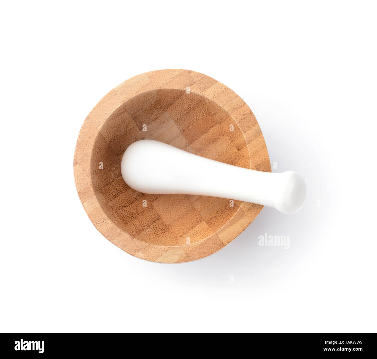 Mortar and pestle top view Cut Out Stock Images & Pictures - Alamy