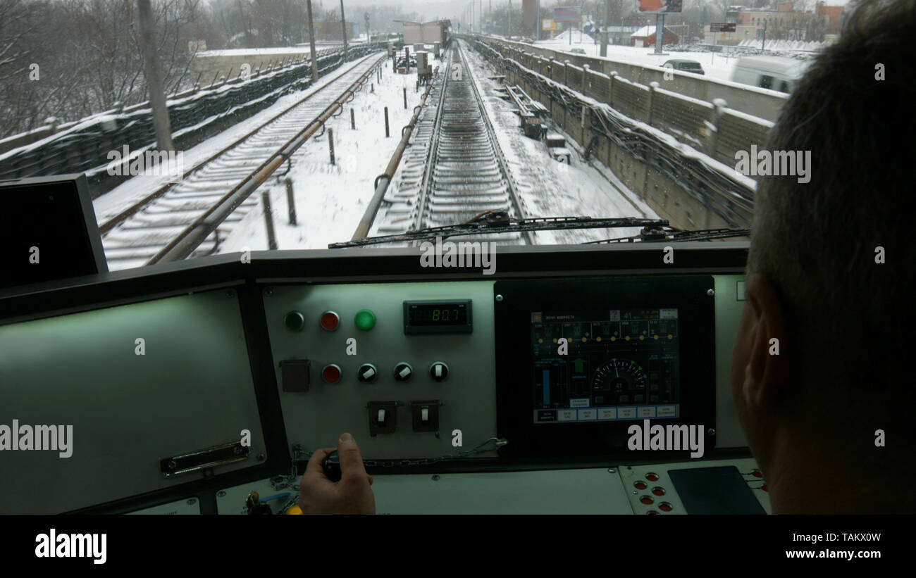Passenger train engineer at controls hi-res stock photography and ...