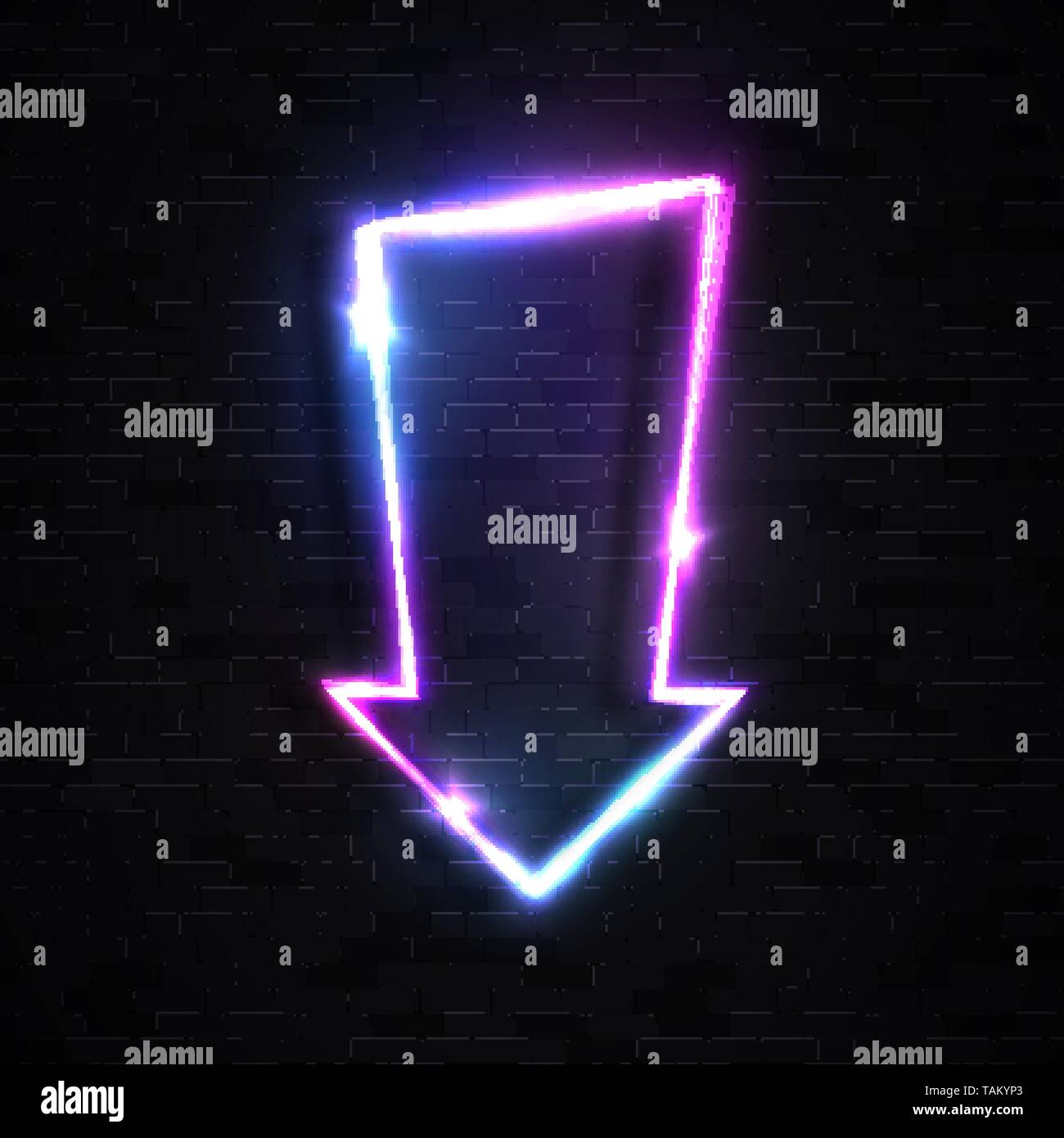 Neon arrow down hi-res stock photography and images - Alamy