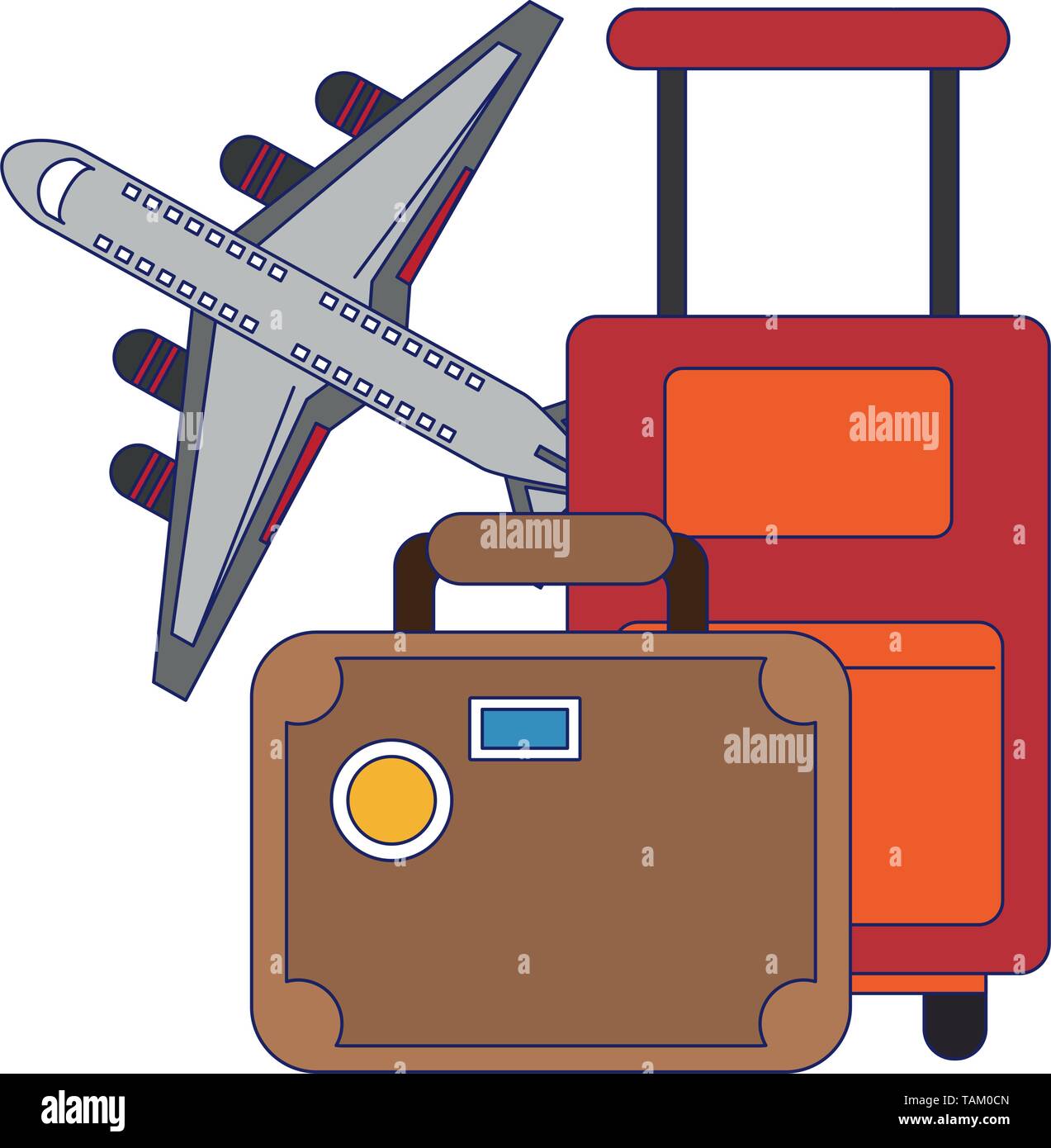 Travel and vacations symbols blue lines Stock Vector Image & Art - Alamy