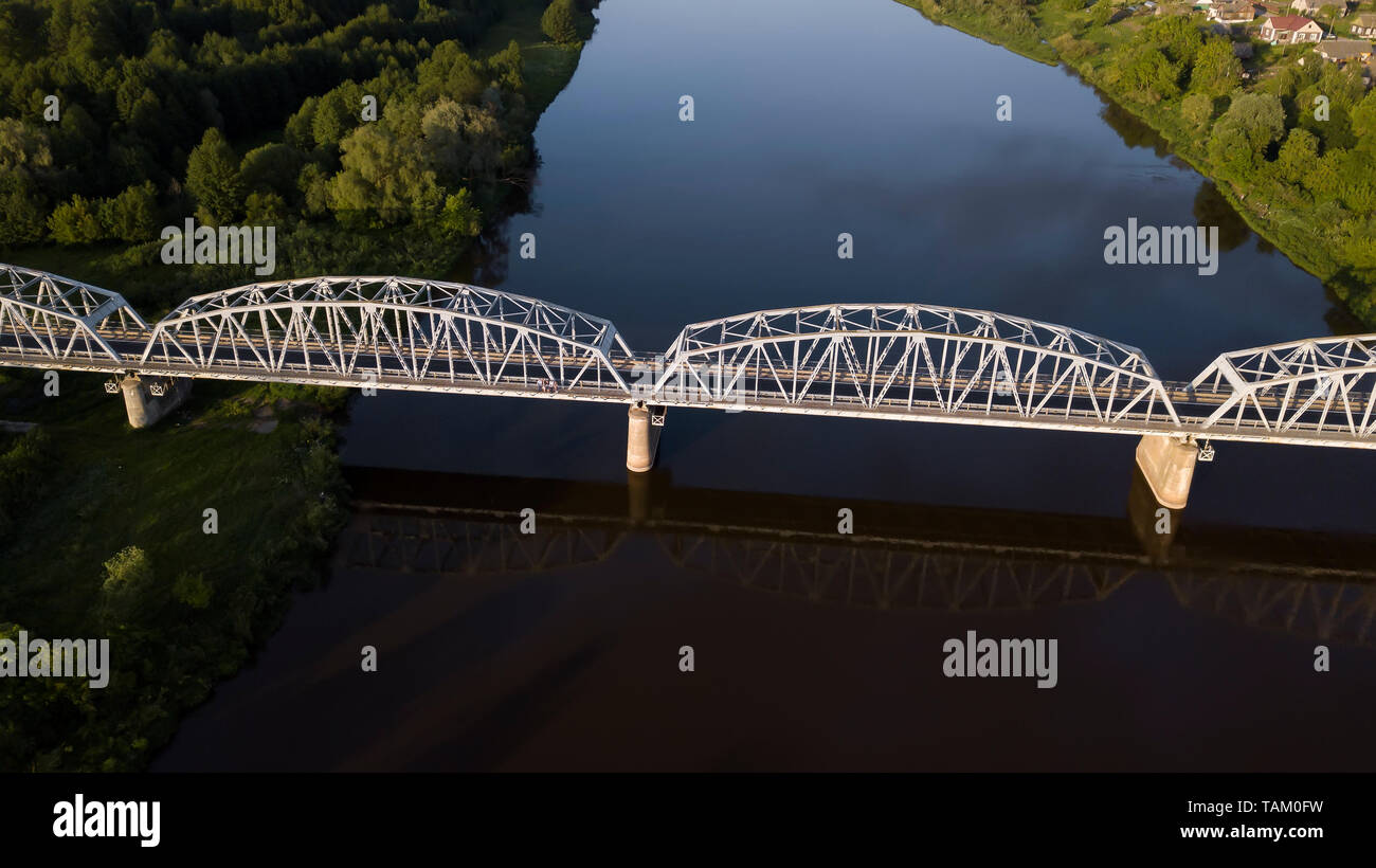 Drone flying over river green hi-res stock photography and images - Alamy