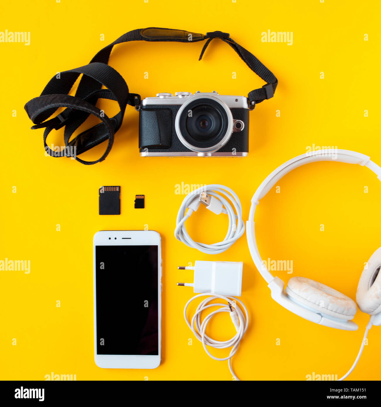 Set for blogger, traveler and photographer.Camera for a photographer ...