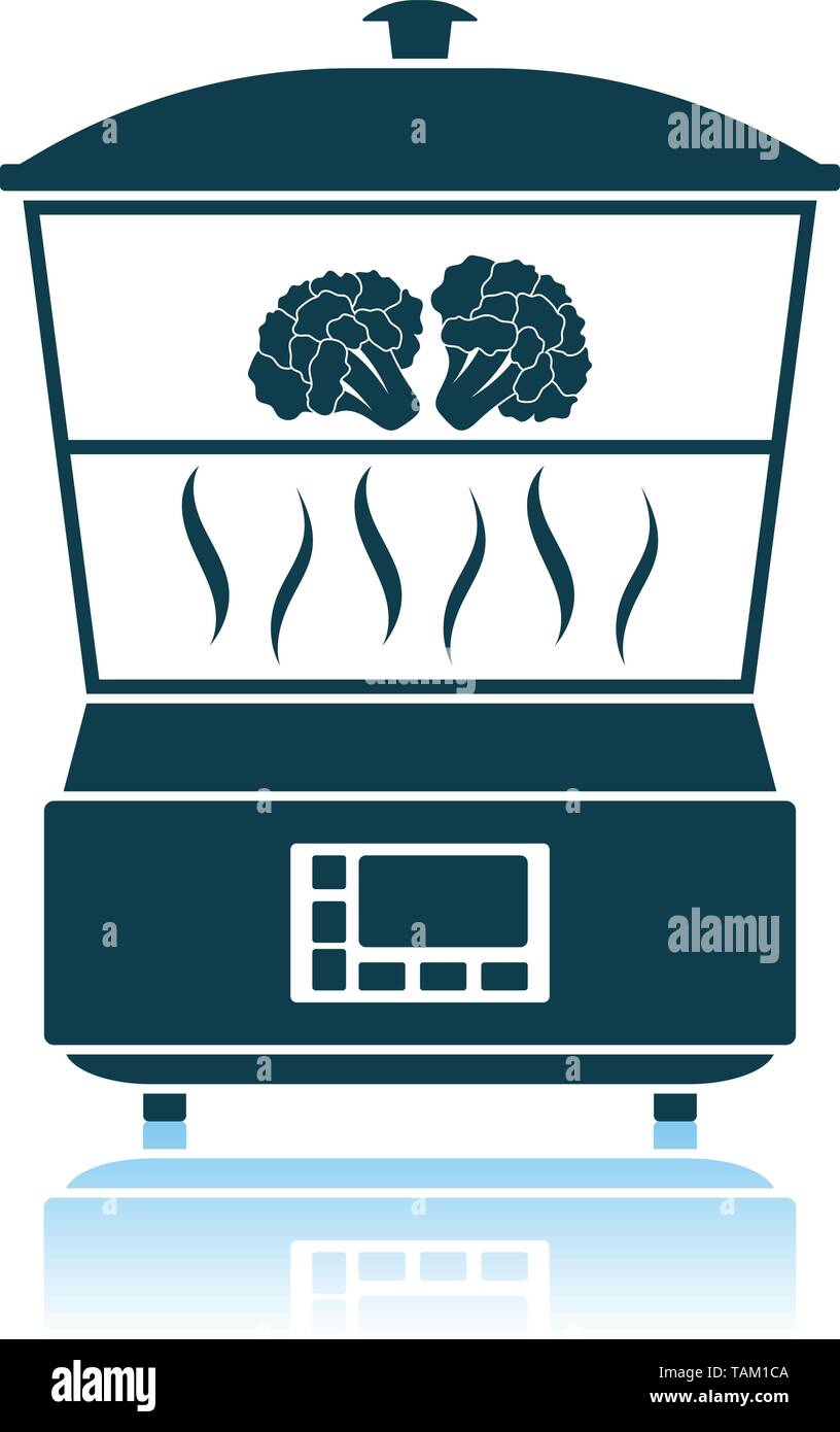 Kitchen Steam Cooker Icon. Shadow Reflection Design. Vector ...