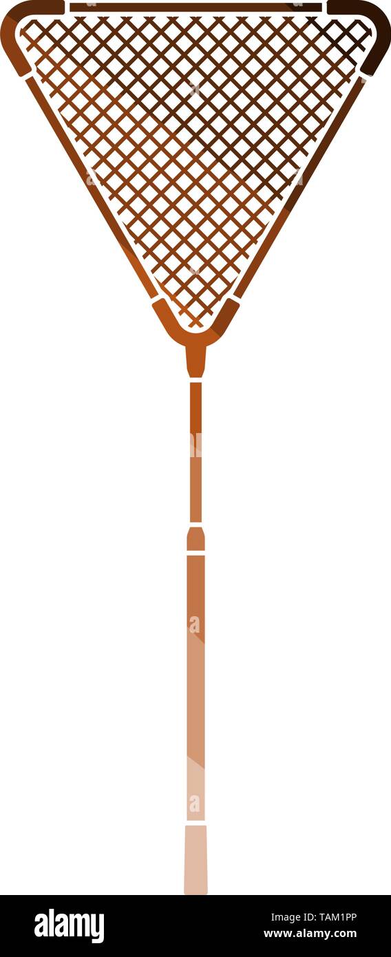 Icon Of Fishing Net. Flat Color Ladder Design. Vector Illustration ...