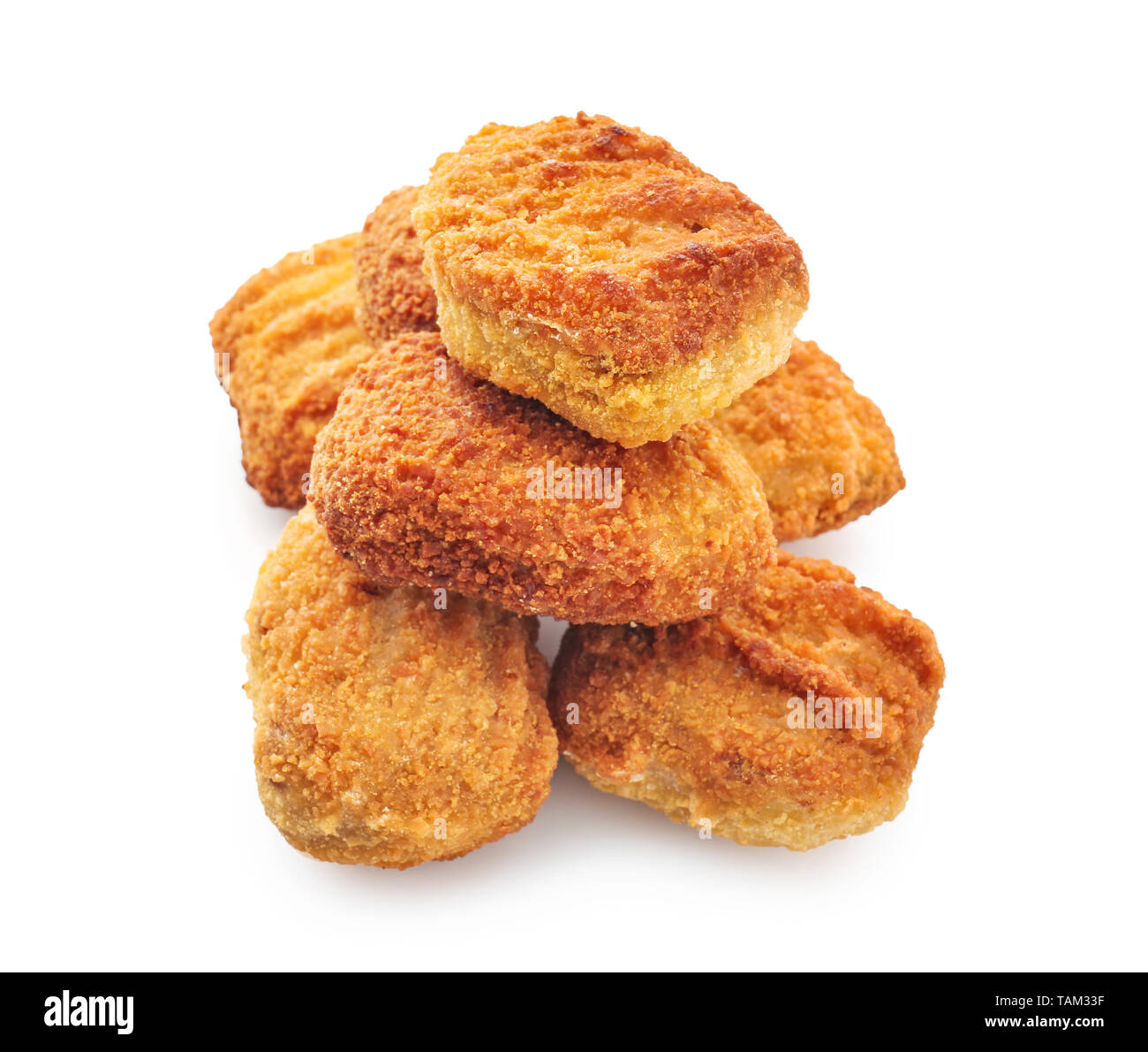 Tasty nuggets on white background Stock Photo - Alamy