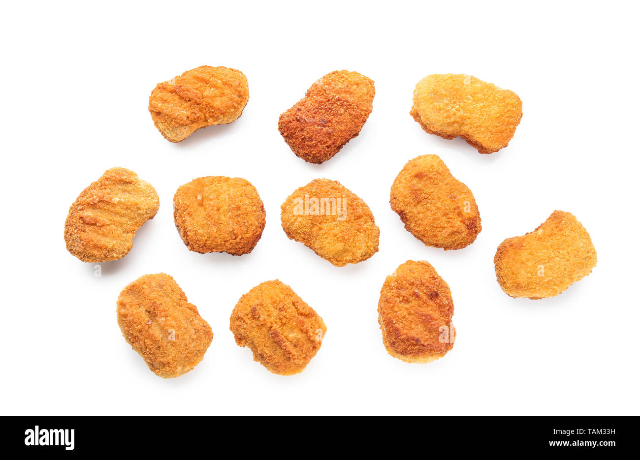 Tasty nuggets on white background Stock Photo - Alamy