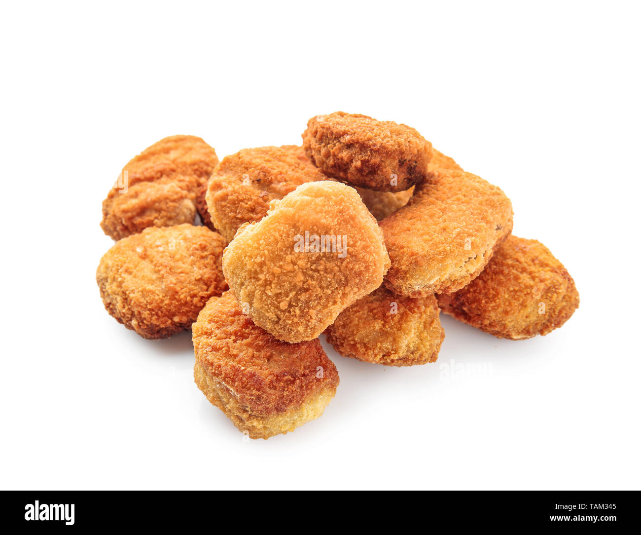 Tasty nuggets on white background Stock Photo - Alamy