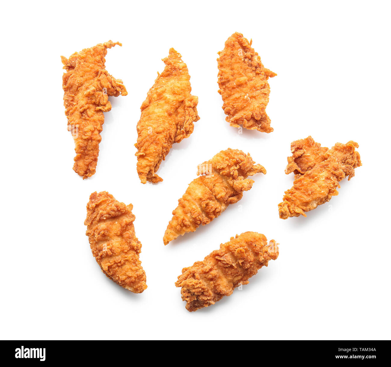 Tasty nuggets on white background Stock Photo - Alamy